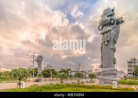 Okinawan Ryukyu dragon stone sculpture and stone sign where is ...