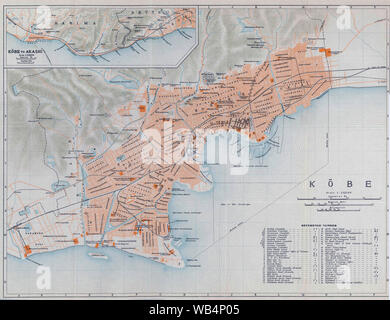 Map of Kōbe City in Japan Stock Photo - Alamy