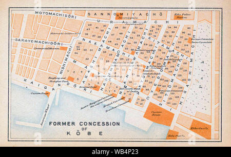Map of Kōbe City in Japan Stock Photo - Alamy