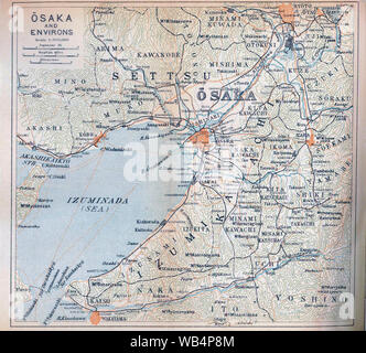 [ 1910s Japan - Map of Osaka, 1914 ] — Map of Osaka from An Official ...