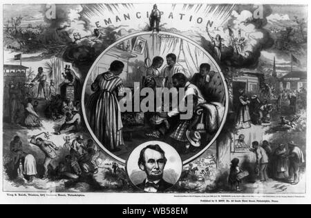 Thomas Nast's celebration of the emancipation of Southern slaves with ...