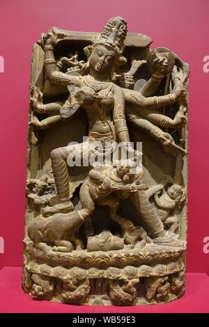 Durga Slaying the Buffalo Demon. India, Karnataka, 13th century ...