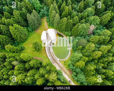 Bojiste, Bosnia and Herzegovina - July 15, 2019. Concrete monument ...