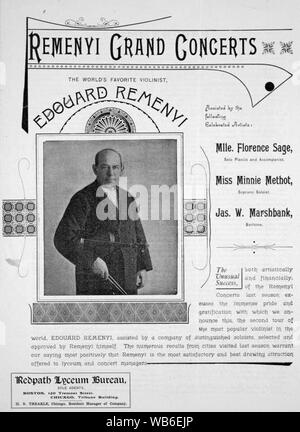 Ede Reményi concert program, Boston, 1891 Stock Photo - Alamy