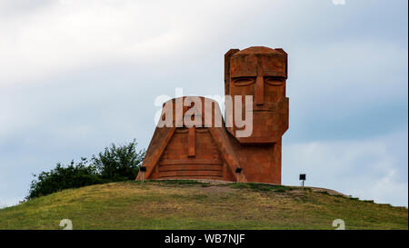 The symbol of Artsakh – the statue “We and our mountains”, Stepanakert ...