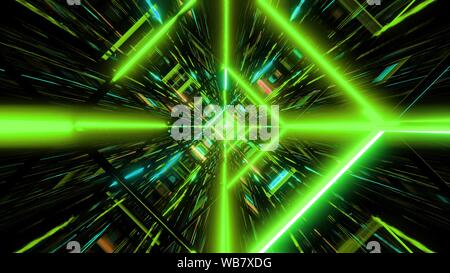 green wireframe design with nice reflection 3d rendering background ...