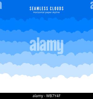 Horizontal seamless clouds. Skyline repeat texture. Sky background ...