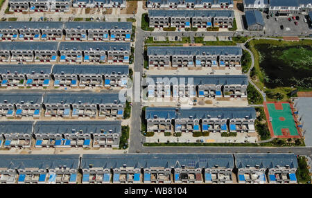 Shuyang, China. 25th Aug, 2019. Aerial photo taken on Aug. 25, 2019 ...