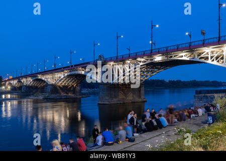 Warsaw, Poland - July 7, 2019: Poniatowski Bridge (Polish: Most ...