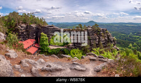 Panoramic view of Prebischtor Gate (Pravcicka brana), the biggest ...