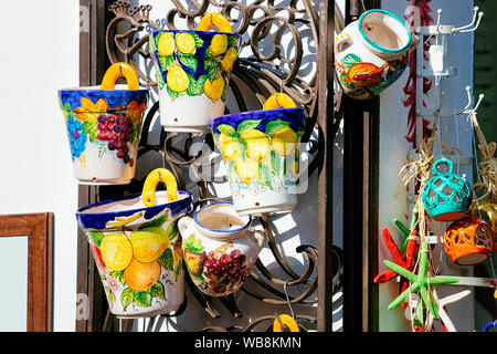 Souvenir shop at the village Positano, Amalfi coast, Unesco World Stock ...