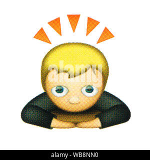 Person bowing emoticon Stock Photo - Alamy