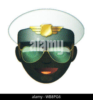 Male pilot emoticon Stock Photo - Alamy