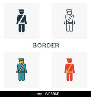 Border control concept, immigration officer, camera, passport control ...