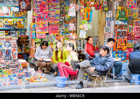 Kid toys store, street stall, Green Lake Park, Kunming, Yunnan, China ...