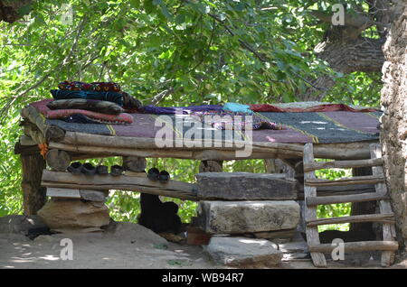 Traditional Uzbek garden tapchan in the Nuratau Mountains, Central ...