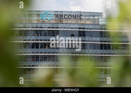 A logo sign outside of the headquarters of Arconic in Pittsburgh ...