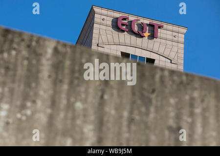 A logo sign outside of the headquarters of the EQT Corporation in ...