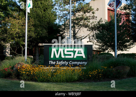 A logo sign outside of the headquarters of MSA Safety, Inc., in ...