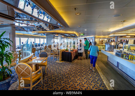 Buffet restaurant on board Cunard Cruise Liner Queen Victoria on 27 ...