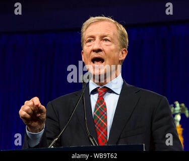 Democratic presidential candidate Tom Steyer speaks at a campaign event ...