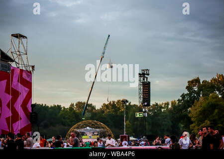 Budapest, Hungary. 08th Aug, 2019. The crowd during the Sziget Festival ...
