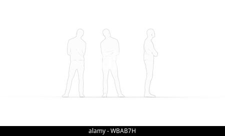 Human body 3d rendering of multiple views of a human body isolated in ...