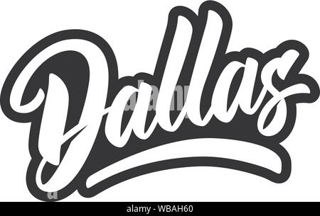 Dallas, hand lettering phrase, poster design, calligraphy vector ...