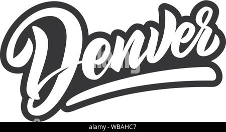 DENVER. Lettering on a white background. Vector design template for ...