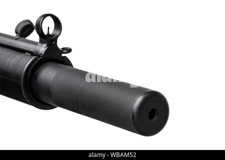 submachine gun with silencer isolated Stock Photo - Alamy