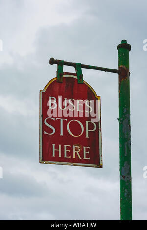 A old English school warning road sign from the 1950s and 1960s Stock ...