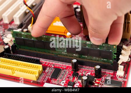 random access memory on motherboard (memory controller hub Stock Photo ...