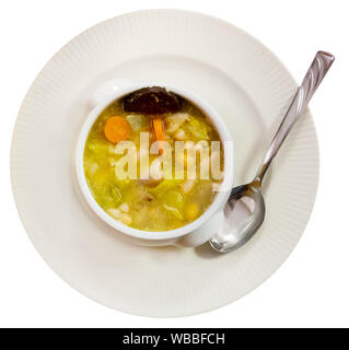 Catalan soup of bean with boiled carrots, potatoes and blood sausage ...