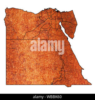territories and borders of egyptian governorates on outline map of ...