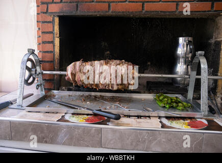 Turkish Donner Kebab from beef and chicken meat. Also known as Greek ...