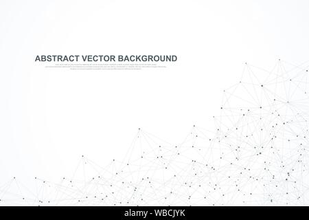 Abstract plexus background with connected lines and dots. Molecule and ...