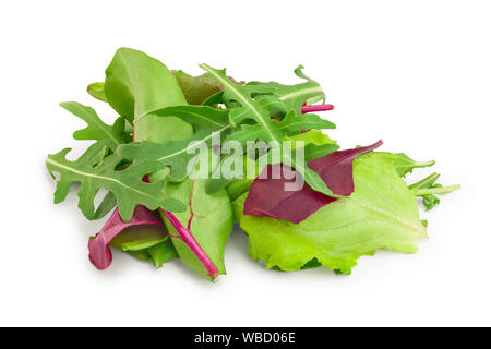 Mix of different salads isolated on white background Stock Photo - Alamy