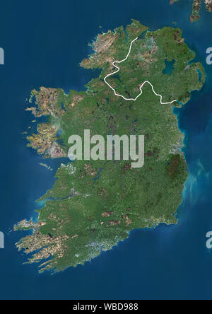 Color satellite image of Ireland. This image was compiled from data ...