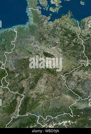Color satellite image of Germany. This image was compiled from data ...