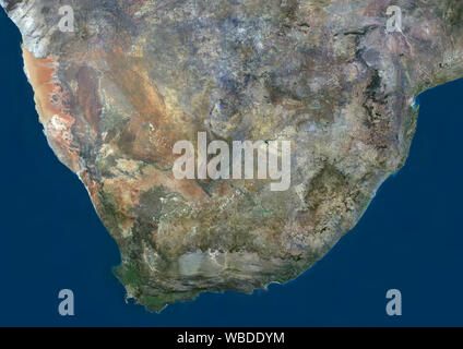 Color satellite image of South Africa (with administrative boundaries ...