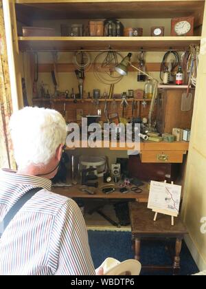 Lord Nuffield's bedroom, Nuffield Place, Oxfordshire. The house was ...