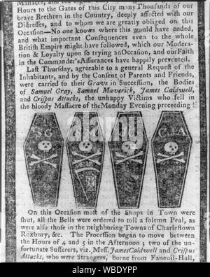 Coffins of Boston Massacre Victims, 1770 Stock Photo - Alamy
