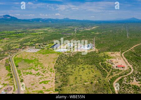 Aerial view of Molymex plant, molybdenum processor in the town of ...