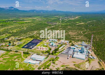 Aerial view of Molymex plant, molybdenum processor in the town of ...