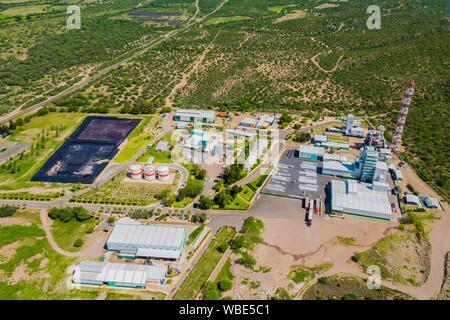 Aerial view of Molymex plant, molybdenum processor in the town of ...