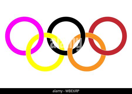 Olympic games rings vector icon in flat style. Olympiad symbol ...