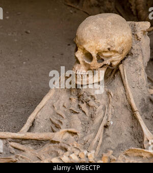 Skulls and bones found entombed in lava in Herculaneum, Italy Stock ...