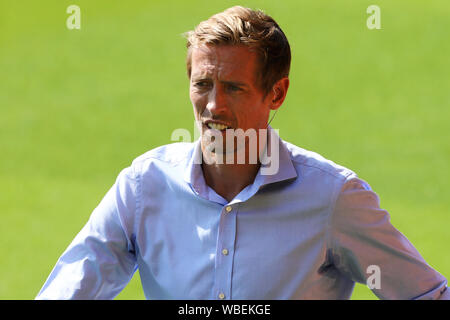 Pundit and former footballer, Peter Crouch at the London Stadium ...