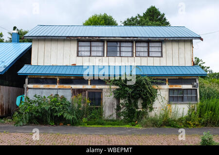 Old buildings in Yubari City in the Sorachi Subprefecture, Hokkaido ...