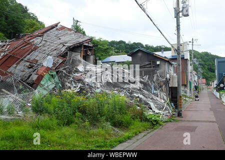 Old buildings in Yubari City in the Sorachi Subprefecture, Hokkaido ...